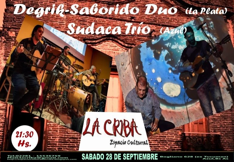 Sudaca Trío en La Criba – AGENDA CULTURA Y ESPECTACULOS