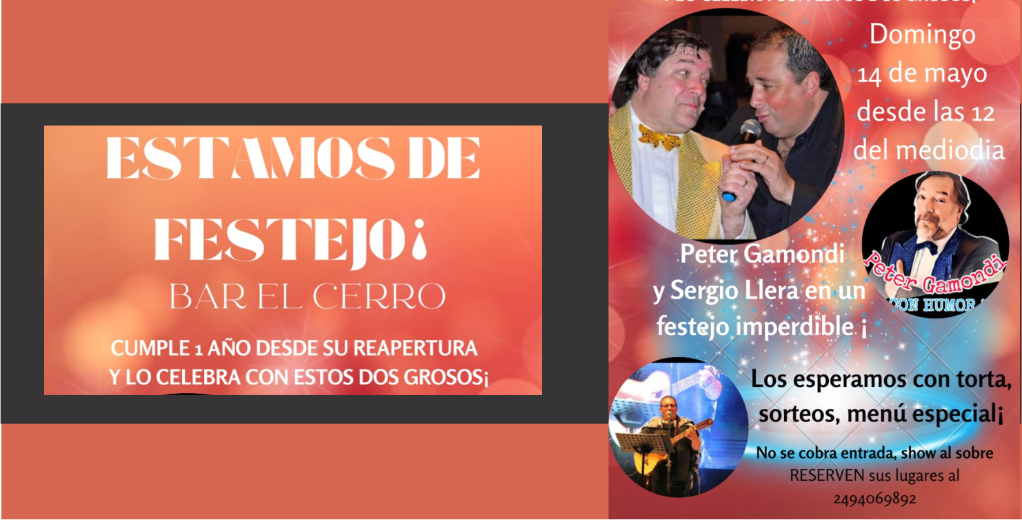 EL DOMINGO SIGUE EL FESTEJO EN BAR DEL CERRO – AGENDA CULTURA Y ...